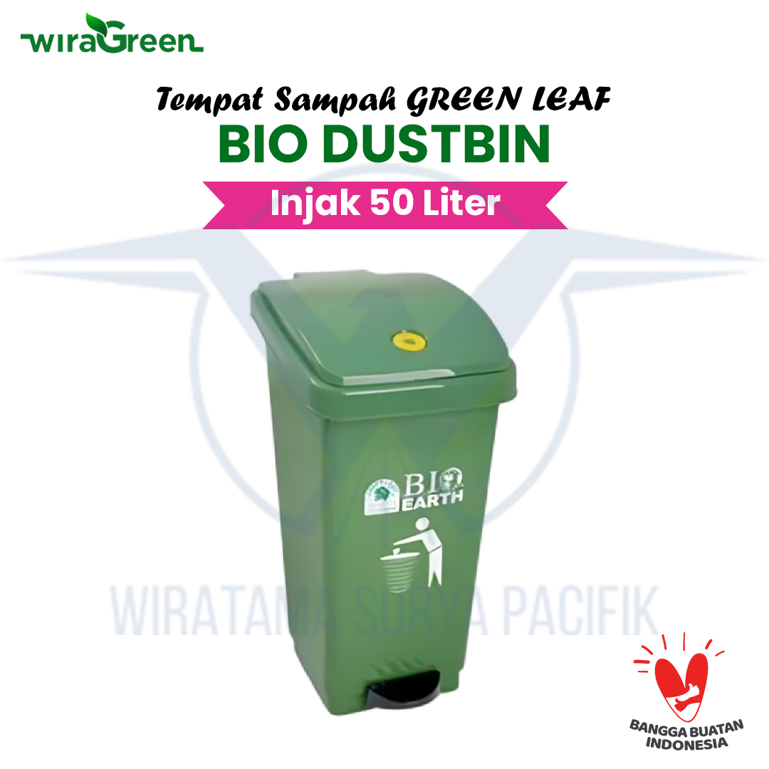 Tempat Sampah GREEN LEAF Bio Dustbin Injak 50 Liter | WIRATAMA SURYA ...